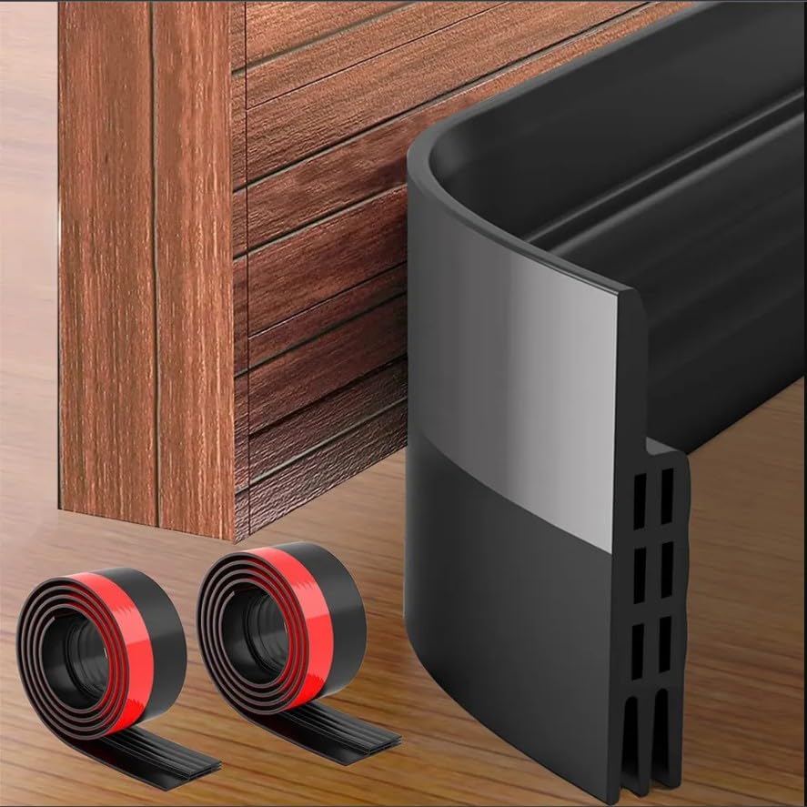 IN2CA Bottom of Door Draft Stopper - Weather Stripping Door Seal for Exterior & Interior Doors - Garage Window Blocker Noise Dust Insulation Draft Guard - Pack of 2 (White, 2" W x 39" L)