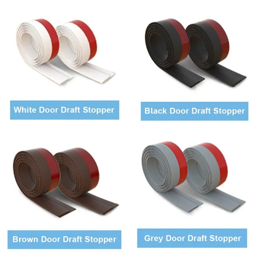 IN2CA Bottom of Door Draft Stopper - Weather Stripping Door Seal for Exterior & Interior Doors - Garage Window Blocker Noise Dust Insulation Draft Guard - Pack of 2 (White, 2" W x 39" L)