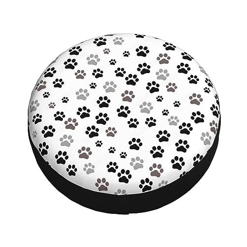 PASPRT Dog Footprints 3D Printing Spare Tire Covers Waterproof Universal Wheel Cover Dust-Proof Tire Cover Fit for Trailer Rv SUV 14-17 Inch