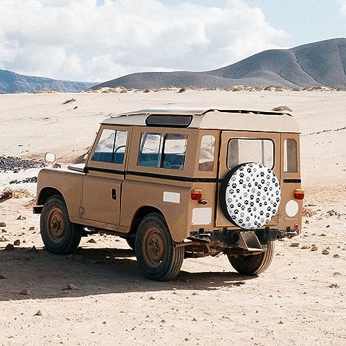 PASPRT Dog Footprints 3D Printing Spare Tire Covers Waterproof Universal Wheel Cover Dust-Proof Tire Cover Fit for Trailer Rv SUV 14-17 Inch