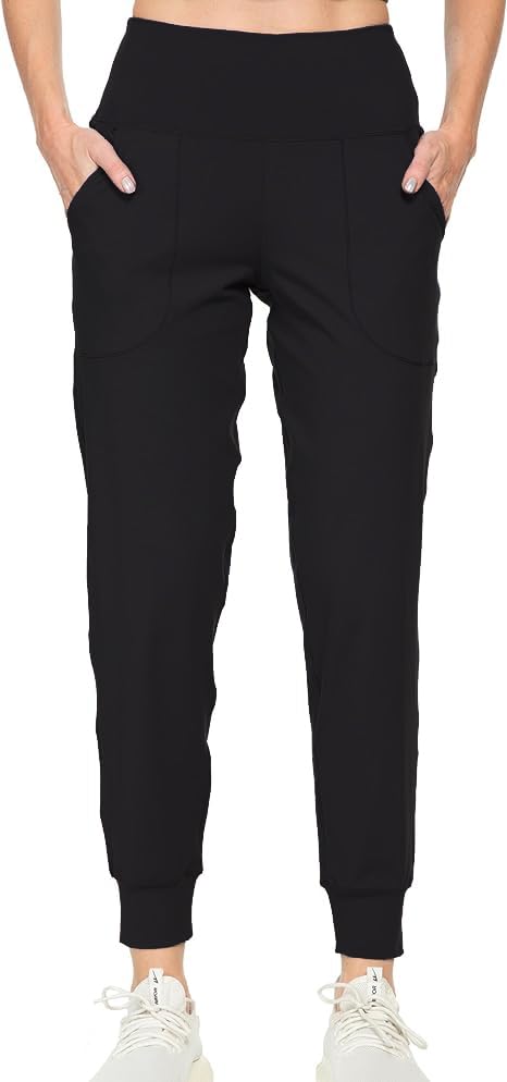Rrosseyz Joggers Pants for Women-Quick Dry Sweatpants with Pockets for Travel Athletics Casual and Outdoor(Black,XL)