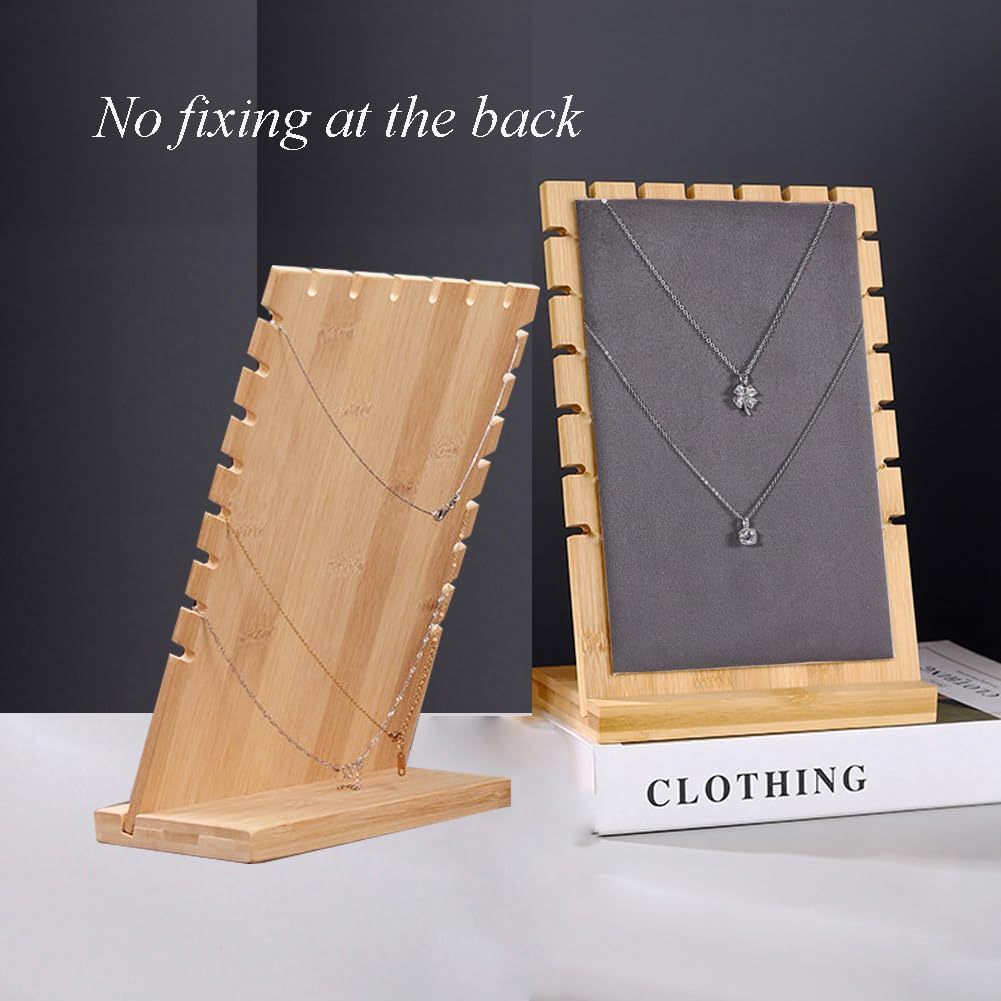 LOARNIEA Necklace Display Stands for Selling Necklace Holder Necklace Display Storage Jewelry Display Storage Set 3PCS (Gray)