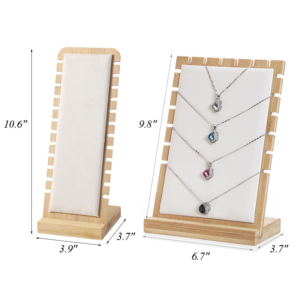 LOARNIEA Necklace Display Stands for Selling Necklace Holder Necklace Display Storage Jewelry Display Storage Set 3PCS (Gray)