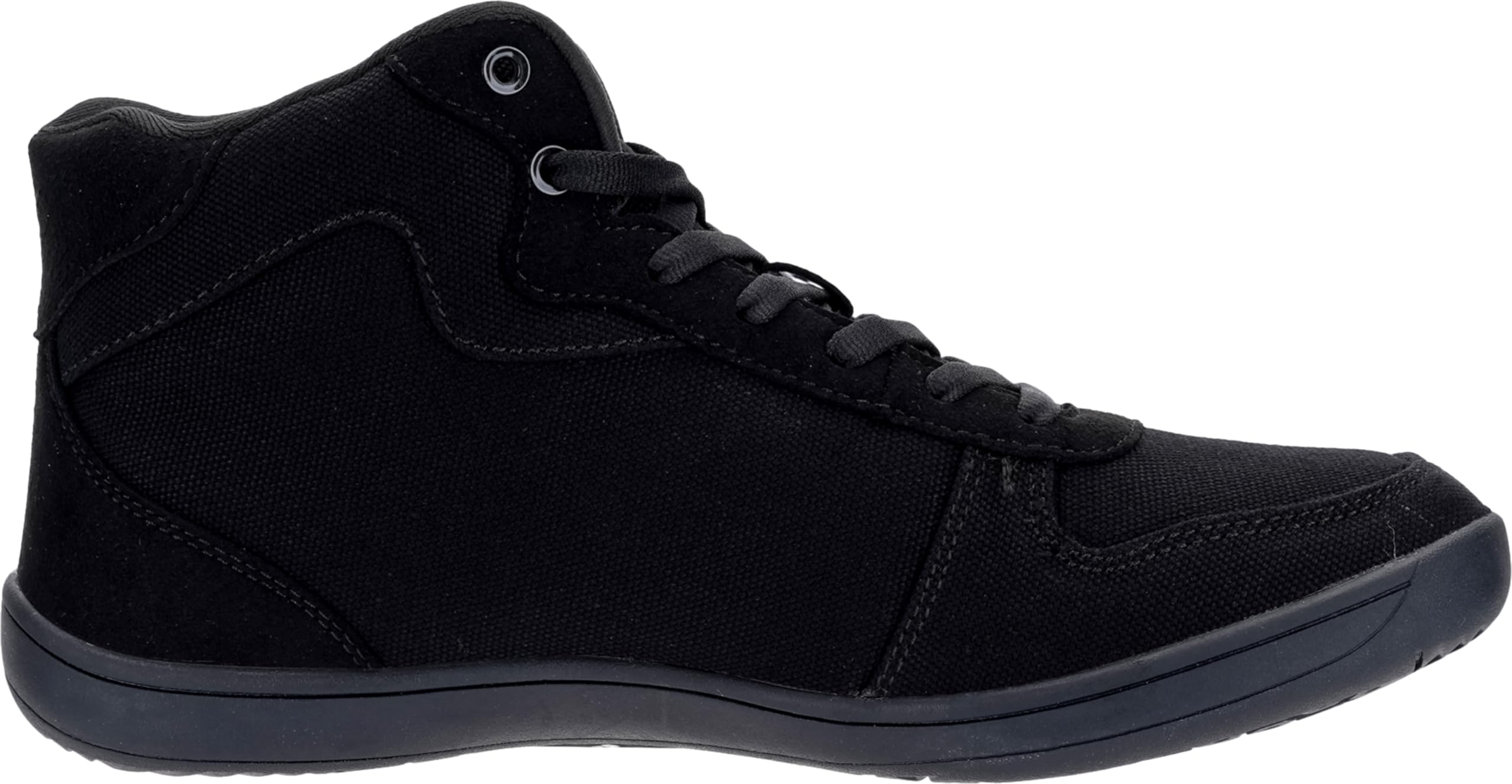 WHITIN Men's Wide Toe Box Canvas Minimalist Barefoot Shoes Width Zero Drop Minimus Sneaker Male Size 10 Hightop Minimal Walking Boxing Casual All Black 44
