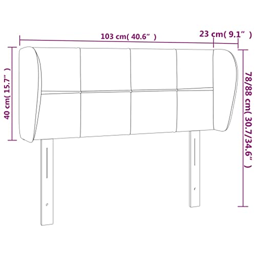 Headboard with Ears,Comfortable Headboard,College Headboard,Hotel Headboard,Bedroom Furniture,Modern Style,Soft Headboard,for Apartment,Bedroom,Study Room,Light Gray 40.6"x9.1"x30.7"/34.6" Fabric