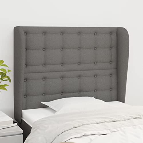 Headboard with Ears,Dorm Headboard,Farmhouse Headboard,Bedroom Furniture,Comfortable Headboard,Soft Headboard,for Lounge,Office,Apartment,Guest Room,RV,Dark Gray 40.6"x9.1"x46.5"/50.4" Fabric