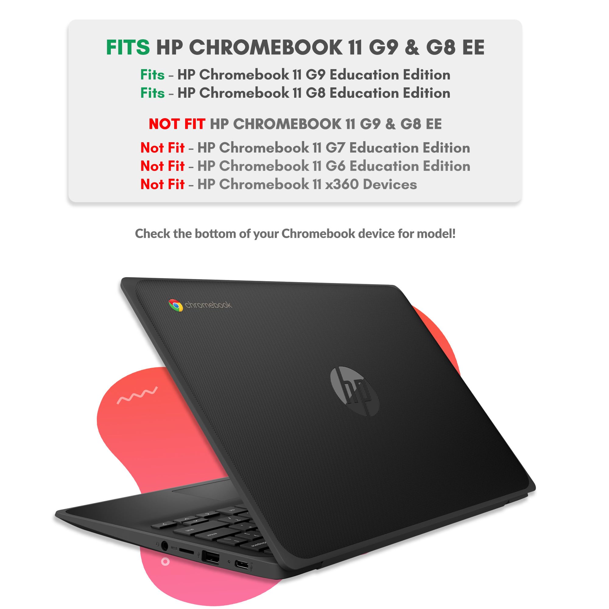 UZBL Case for HP Chromebook 11 G9 EE & for HP Chromebook 11 G8 EE | Protective Air Hard Shell Polycarbonate Laptop Clear Case Cover | Student-Proof Protection
