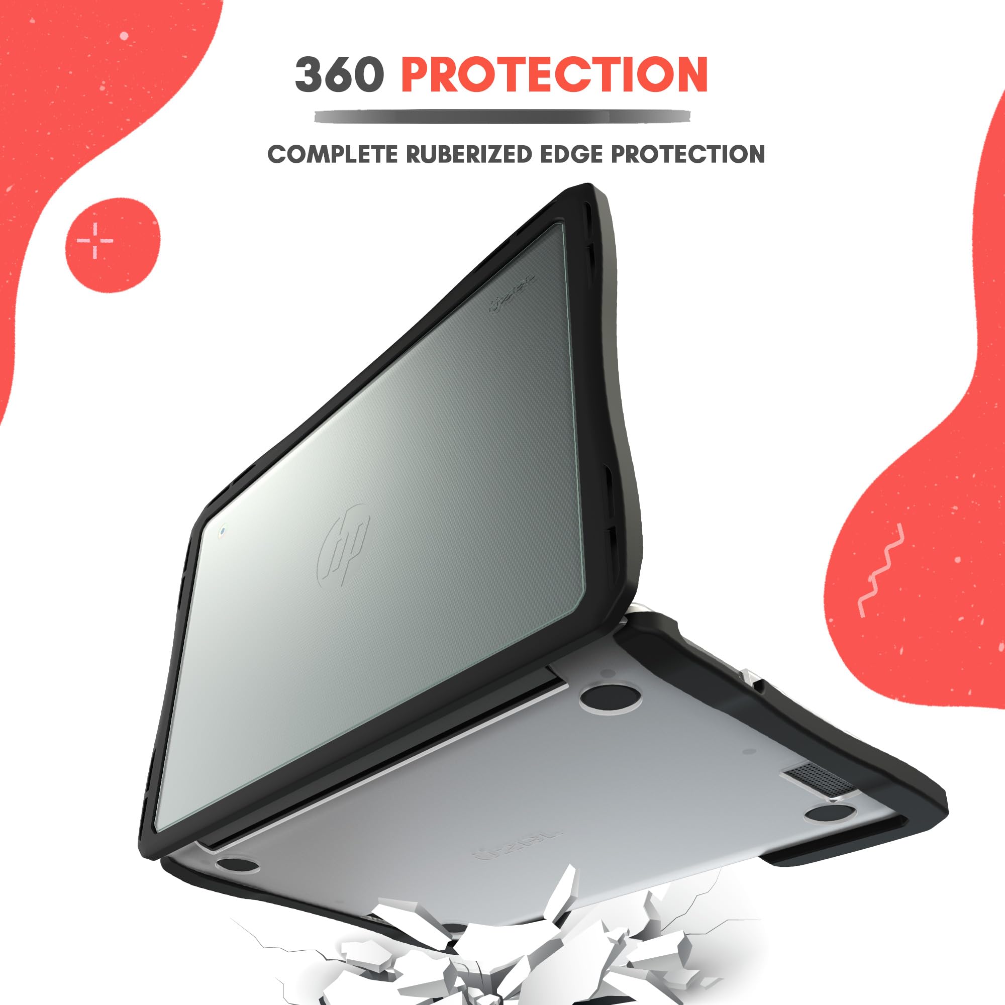 UZBL Case for HP Chromebook 11 G9 EE & for HP Chromebook 11 G8 EE | Protective Air Hard Shell Polycarbonate Laptop Clear Case Cover | Student-Proof Protection