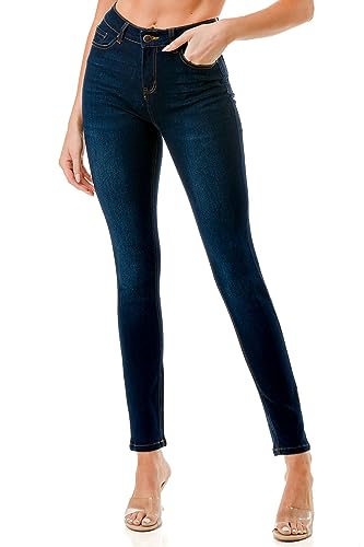 Women's Classic High Rise Skinny Slim Stretch Denim Jeans Dark Blue -0169 Size 13