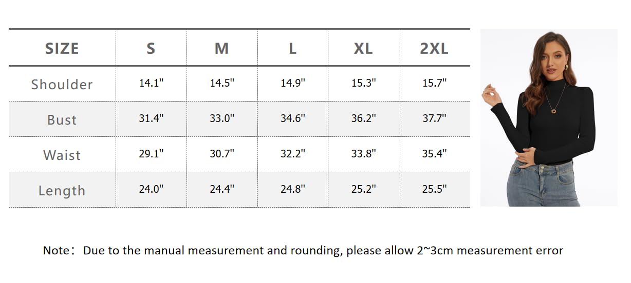 Long Sleeve Turtle Necks for Women Going Out Slim Fit Basic Casual Tee Tops Thermal Underscrub Clothing(White, Large)