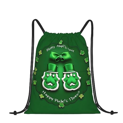 Drawstring Backpack for women,Versatile drawstring bag,Water-Resistant Cinch Bag,Gym sackpack-Happy St. Patrick's Day