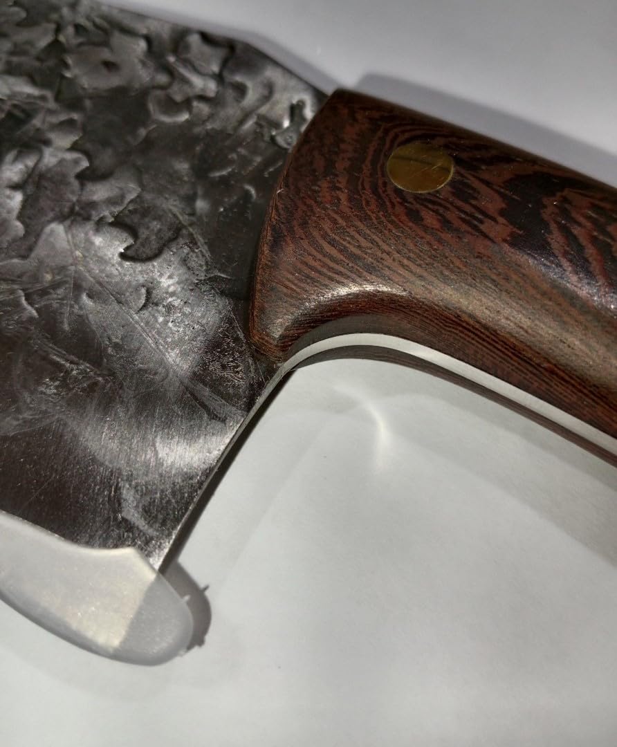 Lifespace 8in Chef Chopping Cleaver with 3 Rivets & Wood Handle