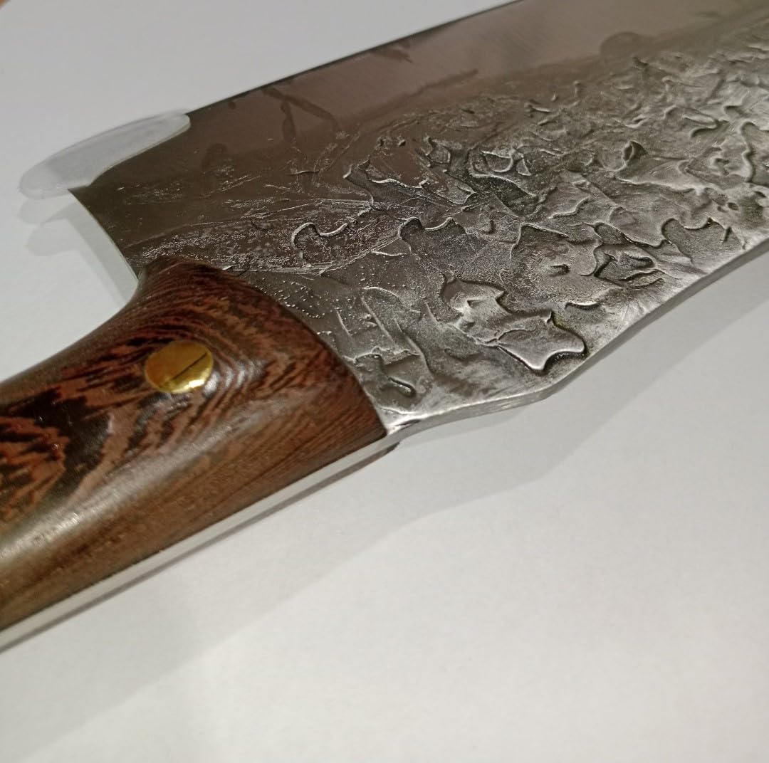 Lifespace 8in Chef Chopping Cleaver with 3 Rivets & Wood Handle