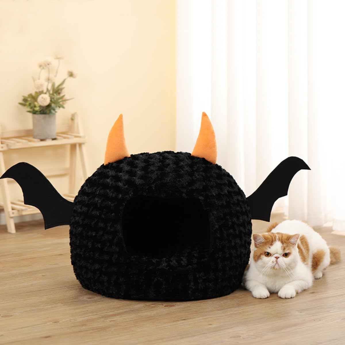 ZCPACE Guinea Pig Hideout Bed Halloween Monster Hamsters Hides Large Warm Cozy Plush Winter Small Animal Hideouts Beds Nest Cage Accessories for Small Pet Hamster/Chinchilla/Bunny/Cat