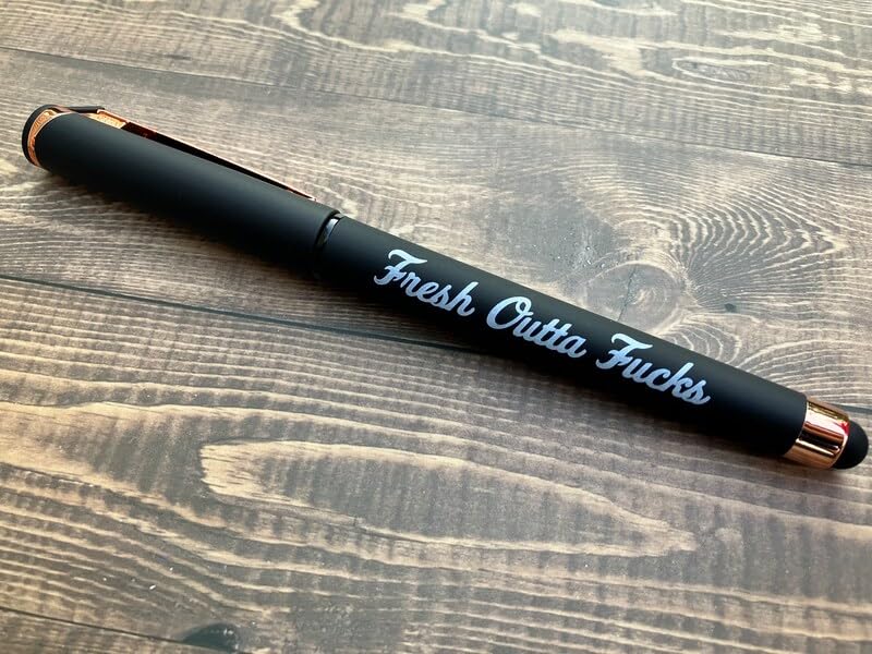 BOSONS Fresh Outta Fucks Pad And Pen, Fun Black Gel Pen With Notepad, Humorous Notepad And Pen Set, Playful Desk Accessories (Red,2pcs)