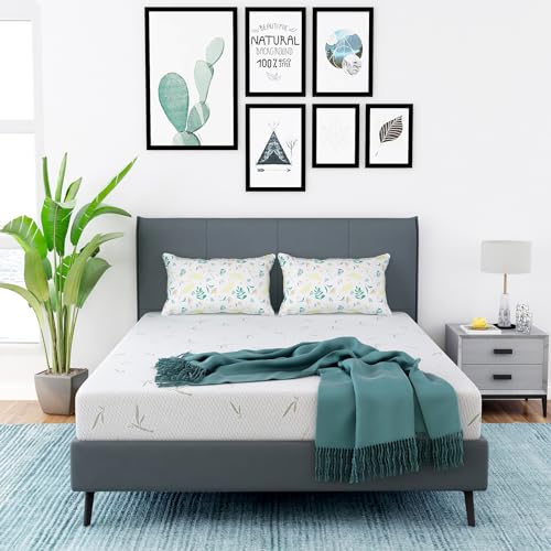 Airdown Full Size Mattress, 6 Inch Memory Foam Mattress Full for Kids Bed Daybed Individual Bunk, Medium Firm Green Tea Gel Mattress in a Box