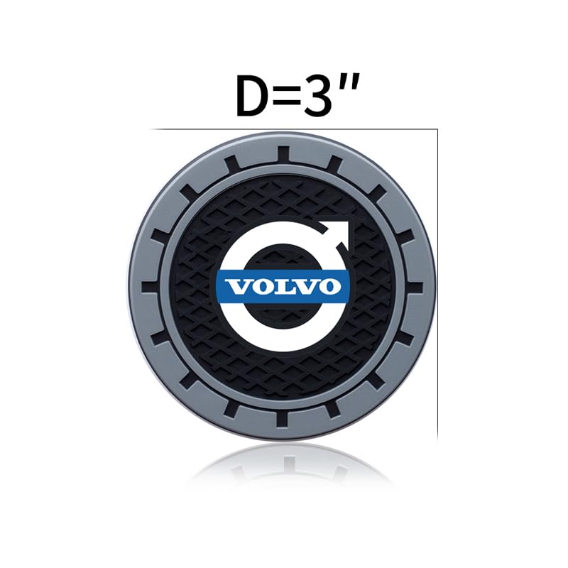 2PCS Car Cup Holder Coasters for Volvo XC40 XC60 XC90 V90 V60 S90 S60 2016-2020 2021 2022,Non-Slip Car Coasters for Cup Holder,Silicon Car Cup Mat Car Cup Holder Insert,2.75'' Car Cup Mat for Car