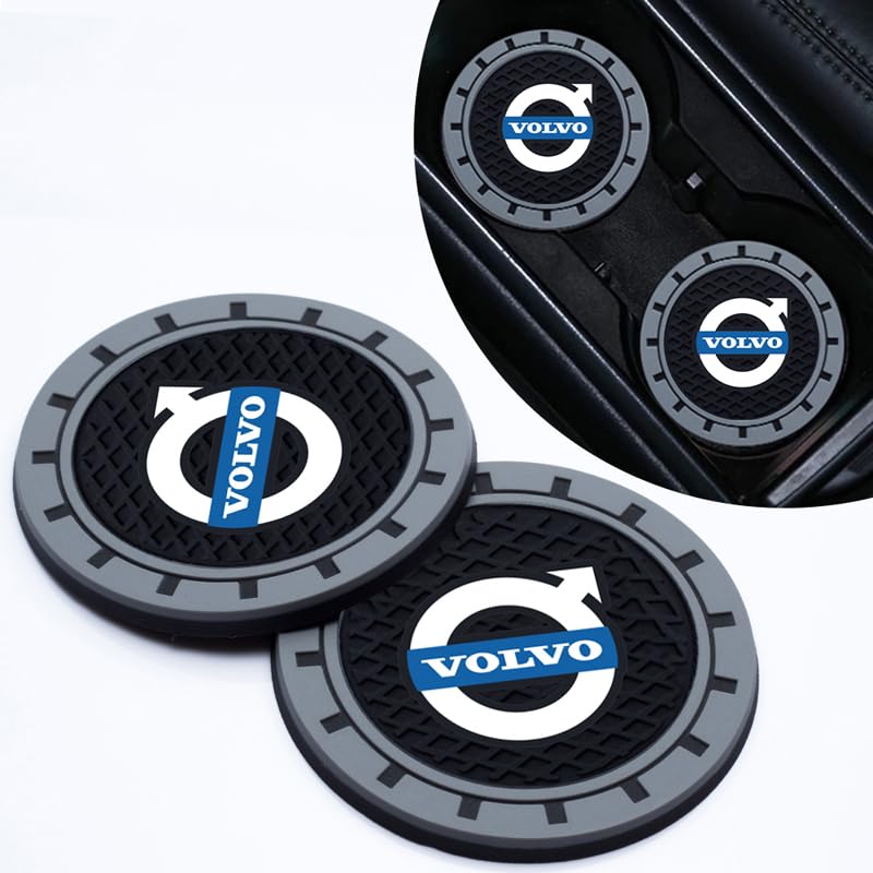 2PCS Car Cup Holder Coasters for Volvo XC40 XC60 XC90 V90 V60 S90 S60 2016-2020 2021 2022,Non-Slip Car Coasters for Cup Holder,Silicon Car Cup Mat Car Cup Holder Insert,2.75'' Car Cup Mat for Car