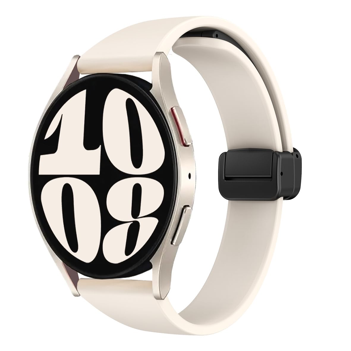 Magnetic Silicone Bands for Samsung Galaxy Watch 7 6 5 4 FE 40mm 44mm,20mm Soft Silicone with D-Buckle Slim Wistband Sport Strap for Galaxy Watch 6 classic/5 Pro/4 Classic/Active 2 Band Women Men