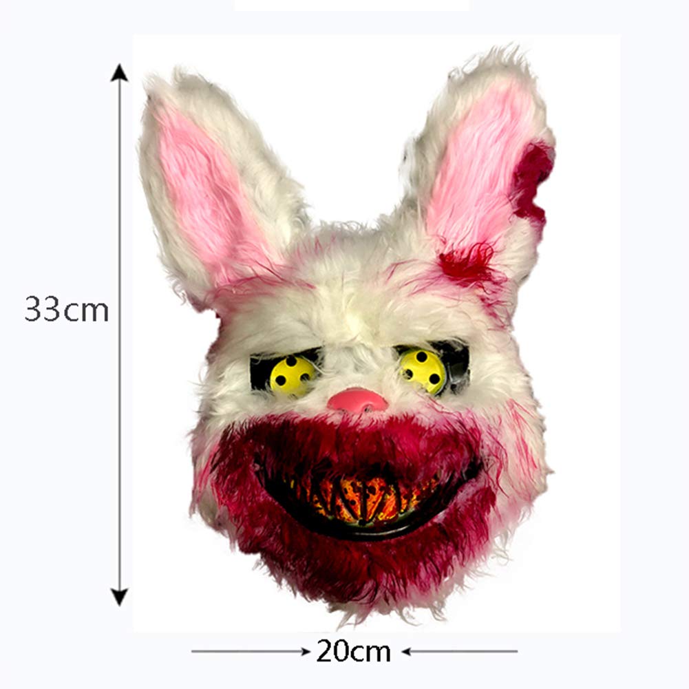 Halloween Mask Scary Bloody Plush Rabbit Masks Bloody Plush Head Masks Bunny Mask Head Bear Cosplay Costume Halloween Decor