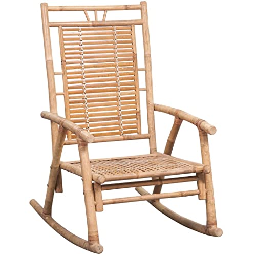 CUMYZO Rocking Chair with Cushion Bamboo 11.54kg/25.388ib