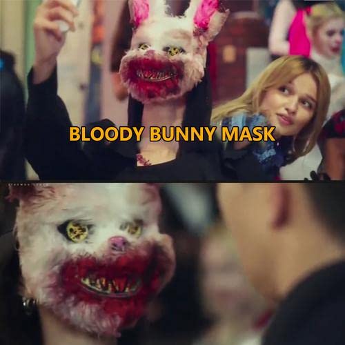 Halloween Mask Scary Bloody Plush Rabbit Masks Bloody Plush Head Masks Bunny Mask Head Bear Cosplay Costume Halloween Decor