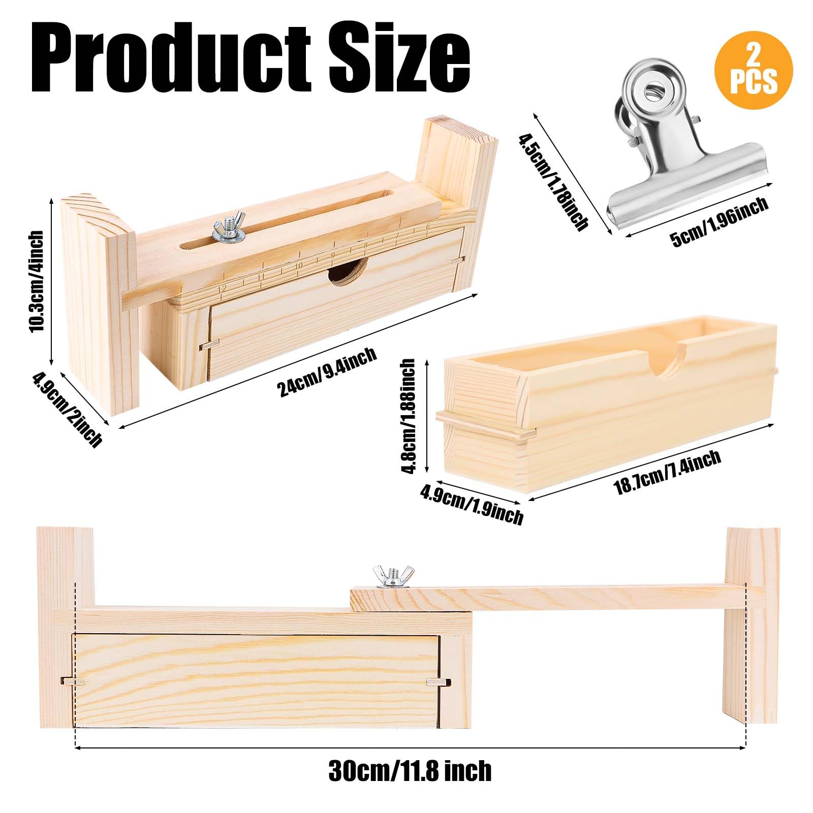 NQEUEPN Wood Bracelet Jig, Adjustable Wood Jig Bracelet Maker with 2 Metal Clips DIY U Shape Clear Scale Bracelet Jig for DIY Craft Hand Bracelet Knitting Tool (Drawer)