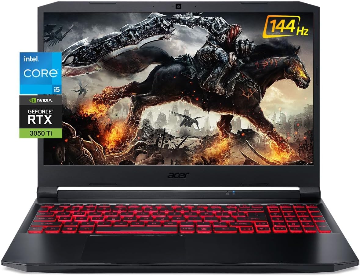 acer Nitro 5 Gaming Laptop, 15.6" FHD IPS 144Hz Display, Intel Core i5-11400H, 2.70 GHz, GeForce RTX 3050Ti, 32GB RAM, 1TB PCIe SSD, Wi-Fi 6, Backlit Keyboard, Black, Windows 11 Home + Accessories