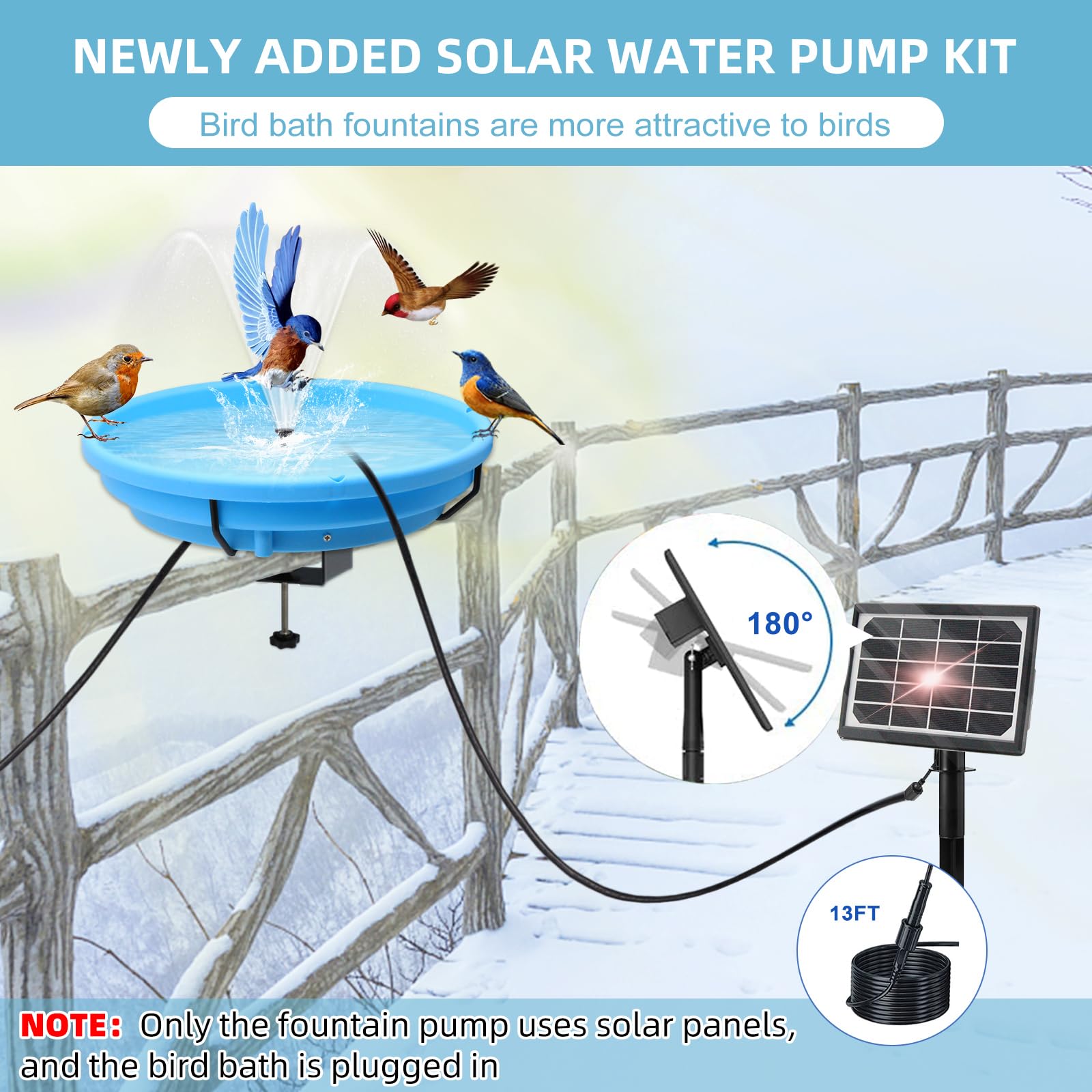 GIFANK [Clearance] Heated Bird Bath with Thermostatically Controlled 4-in-1 Bird Bath Bird Heater Heatable Bird Bath Bowl Heated Bird Waterer for Winter Outdoor Garden Yard Patio Lawn