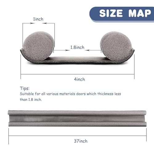SYIPO Door Draft Stopper Adjustable 37", Twin Door Draft Blocker Cuttable & Washable, Draft Door Stopper Energy Saving Door Weather Stripping Reduce Noise Window Breeze Blocker Door Sweeps, White