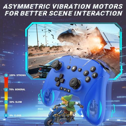 Bluetooth Controller for Switch/Mac/PC/Steam/Mobile Phone/iOS/Android//TV/iPad/Table/Apple Arcade MFi Games, switch pro controller wireless with Adjustable Dual Motion,Turbo,Macros,6-Axis,Wake Up for Black Myth: Wukong (Black) (Purple) (Blue)