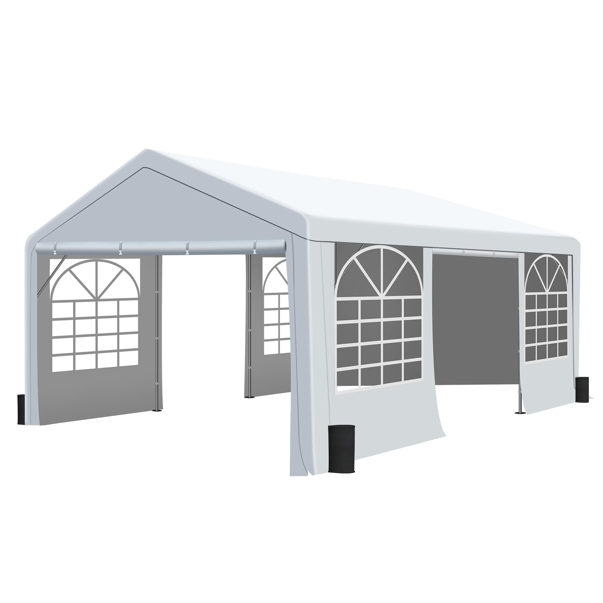 GARTOO 13' x 20' Canopy Party Tent & Carport - Heavy Duty Outdoor Wedding Gazebo with 4 Sand Bags, Event Shelter Canopy for Outdoor Event, Wedding, Birthday Party