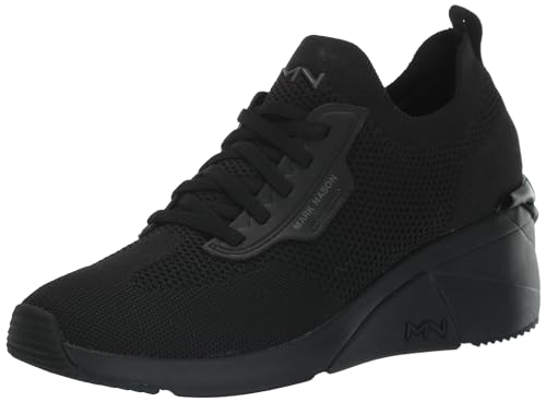 Skechers Women's A Wedge-Haydee Sneaker, Black/Black, 7.5
