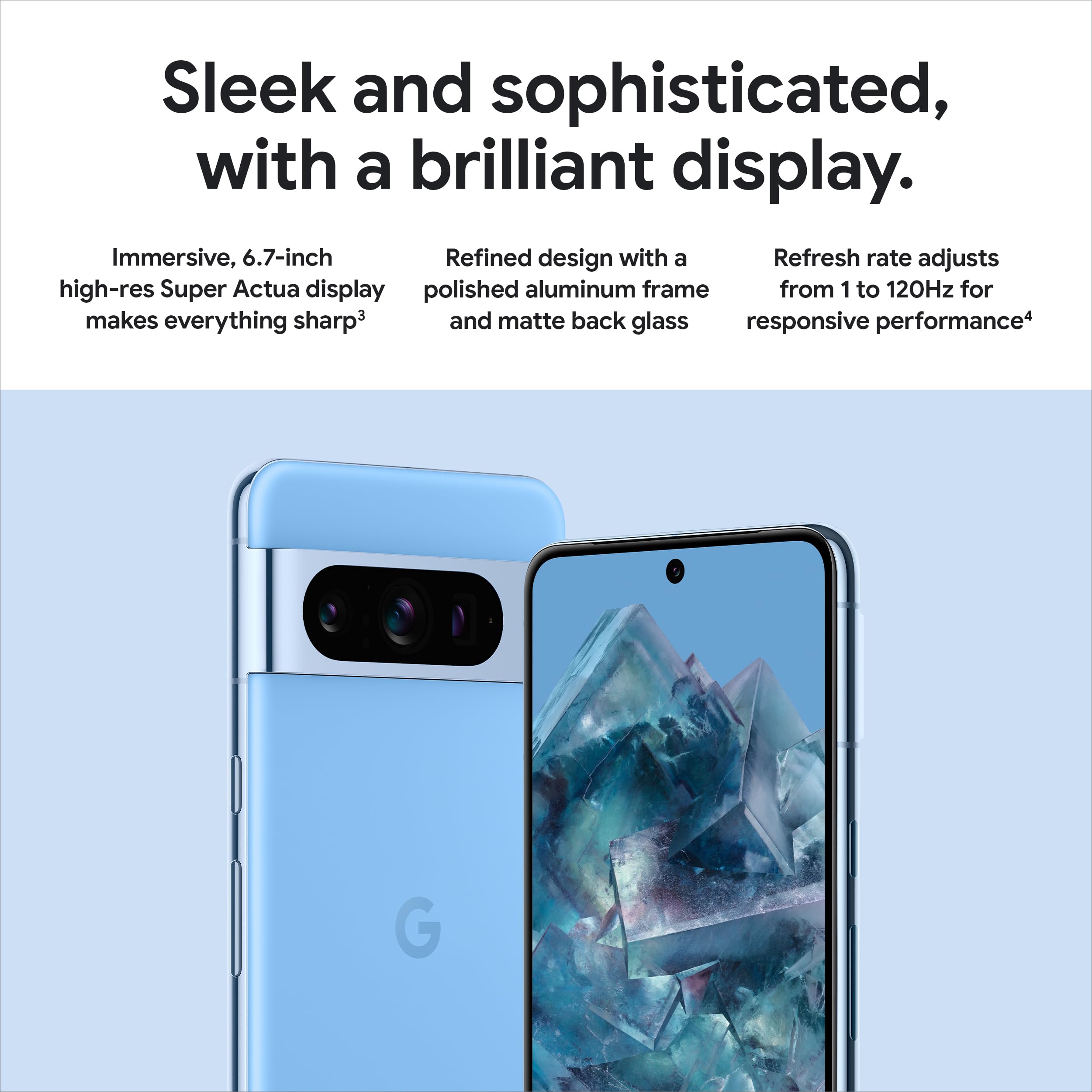 Google Pixel 8 Pro - Unlocked Android Smartphone with Telephoto Lens and Super Actua Display - 24-Hour Battery - Porcelain - 256 GB