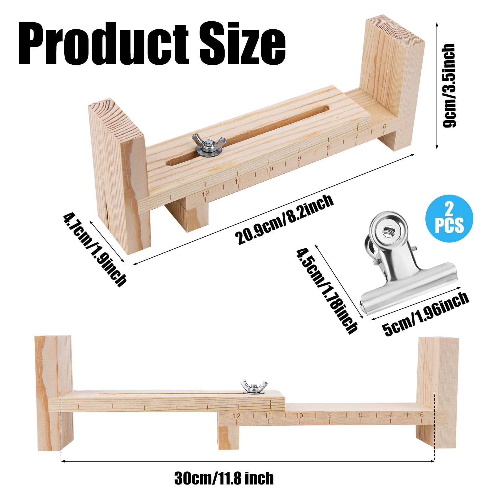 Wood Bracelet Jig, Adjustable Wood Paracord Jig Bracelet Maker with 2 Metal Clips DIY U Shape Clear Scale Bracelet Jig for DIY Craft Hand Bracelet Knitting Tool (Tripod)
