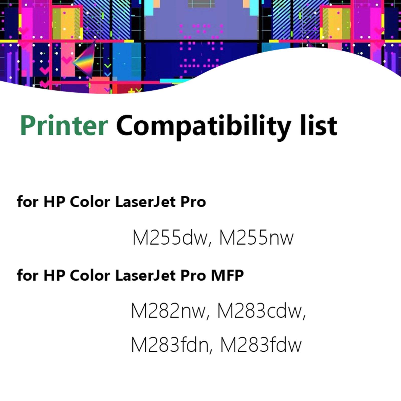 Replacement for HP 206X 206A Black Toner Cartridge for HP Color Laserjet Pro MFP M283cdw M255dw M283cdw M283 M255 Compatible with Original Toner Cartridge