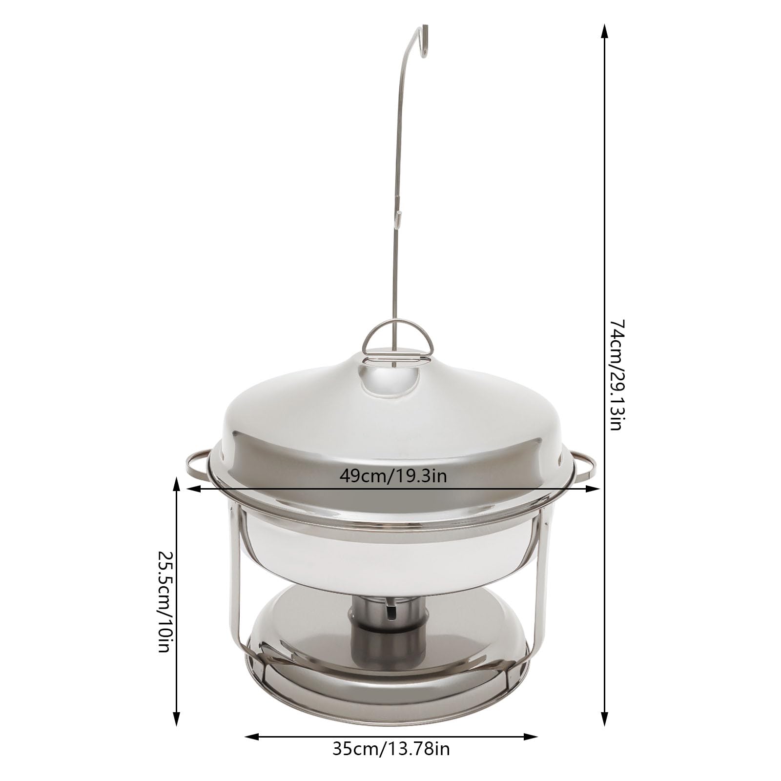 9L Chafing Dish Buffet Set, Round Food Pan, Buffet Servers and Warmers Disposable, Stainless Steel Chafing Dishes with Top Lid