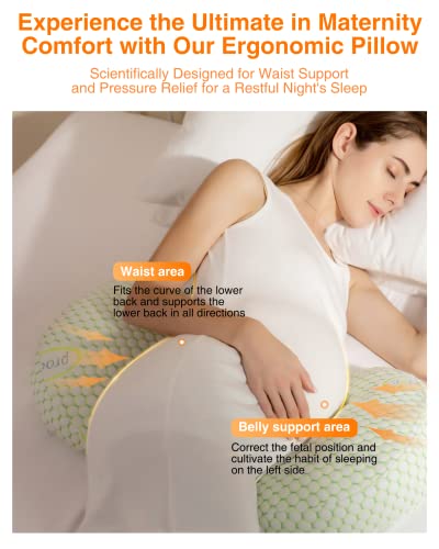 taynoes Pregnancy Pillows for Sleeping, Maternity Pillows, Detachable and Adjustable Pregnancy Must Haves Support for Pregnant Women Back, Belly, Stomach,Side Sleeper Pregnancy Wedge Pillow (Green)