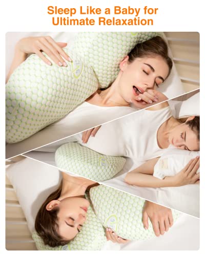 taynoes Pregnancy Pillows for Sleeping, Maternity Pillows, Detachable and Adjustable Pregnancy Must Haves Support for Pregnant Women Back, Belly, Stomach,Side Sleeper Pregnancy Wedge Pillow (Green)