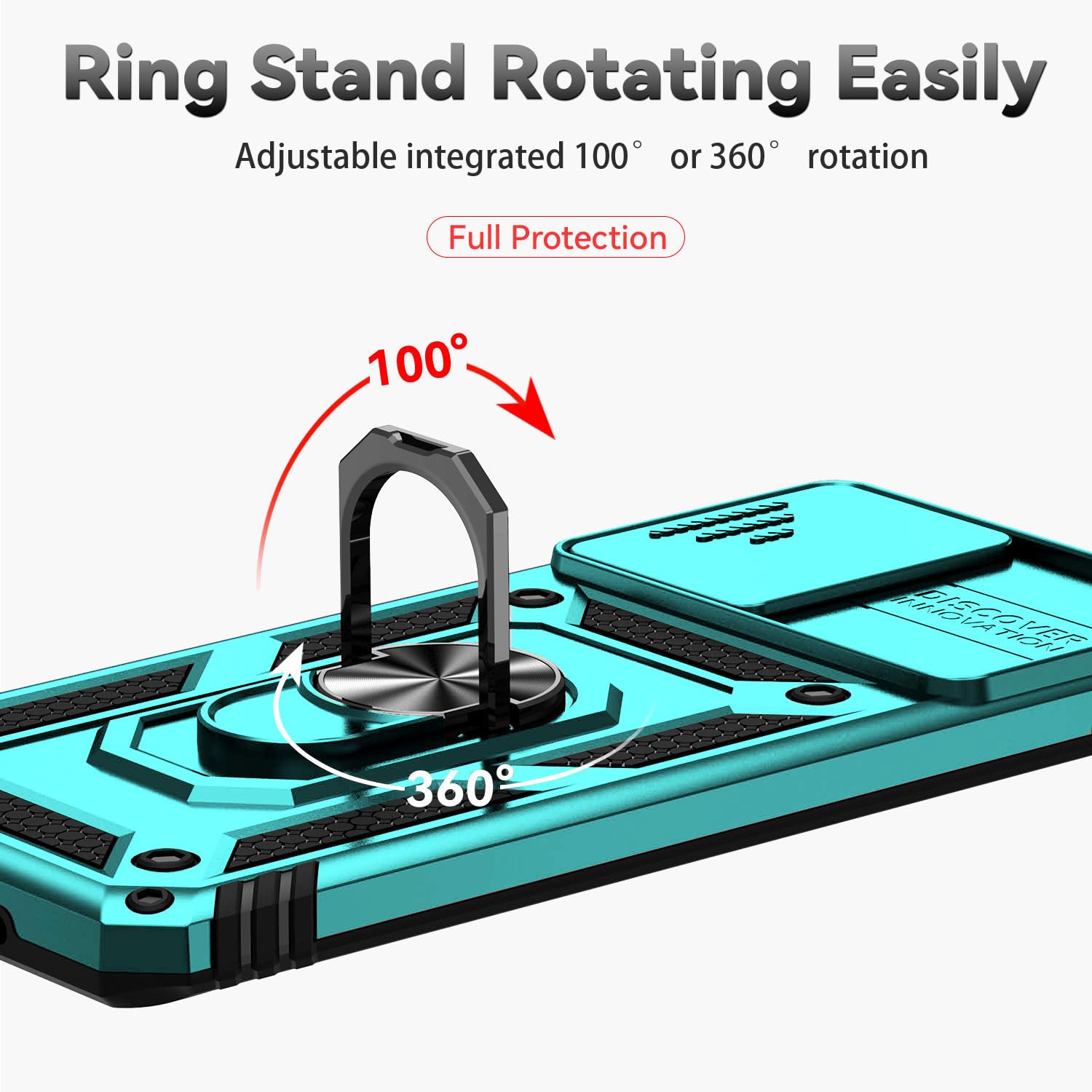 for Samsung Galaxy S20 Plus Case with Camera Lens Cover HD Screen Protector, Military-Grade Drop Tested Magnetic Ring Holder Kickstand Protective Phone Case for Samsung Galaxy S20+ Plus 5G (Mint)