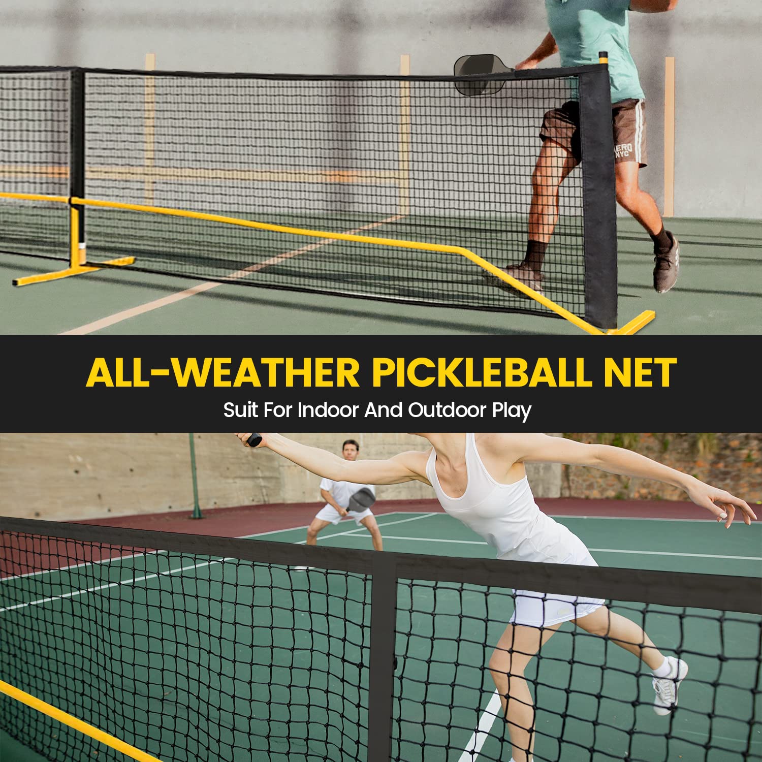 Portable Pickleball Nets, 22 FT Regulation Size Pickleball Set with Net, Pickle Ball Game Net System with Carrying Bag for Indoor Outdoor Backyard