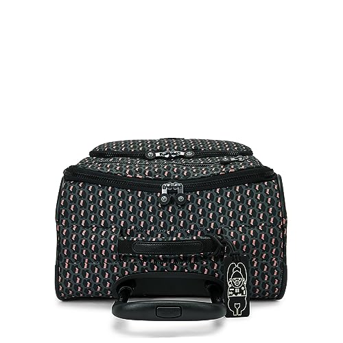 Kipling New Youri Spin Printed Small 4 Wheeled Rolling Luggage 3D K Pink