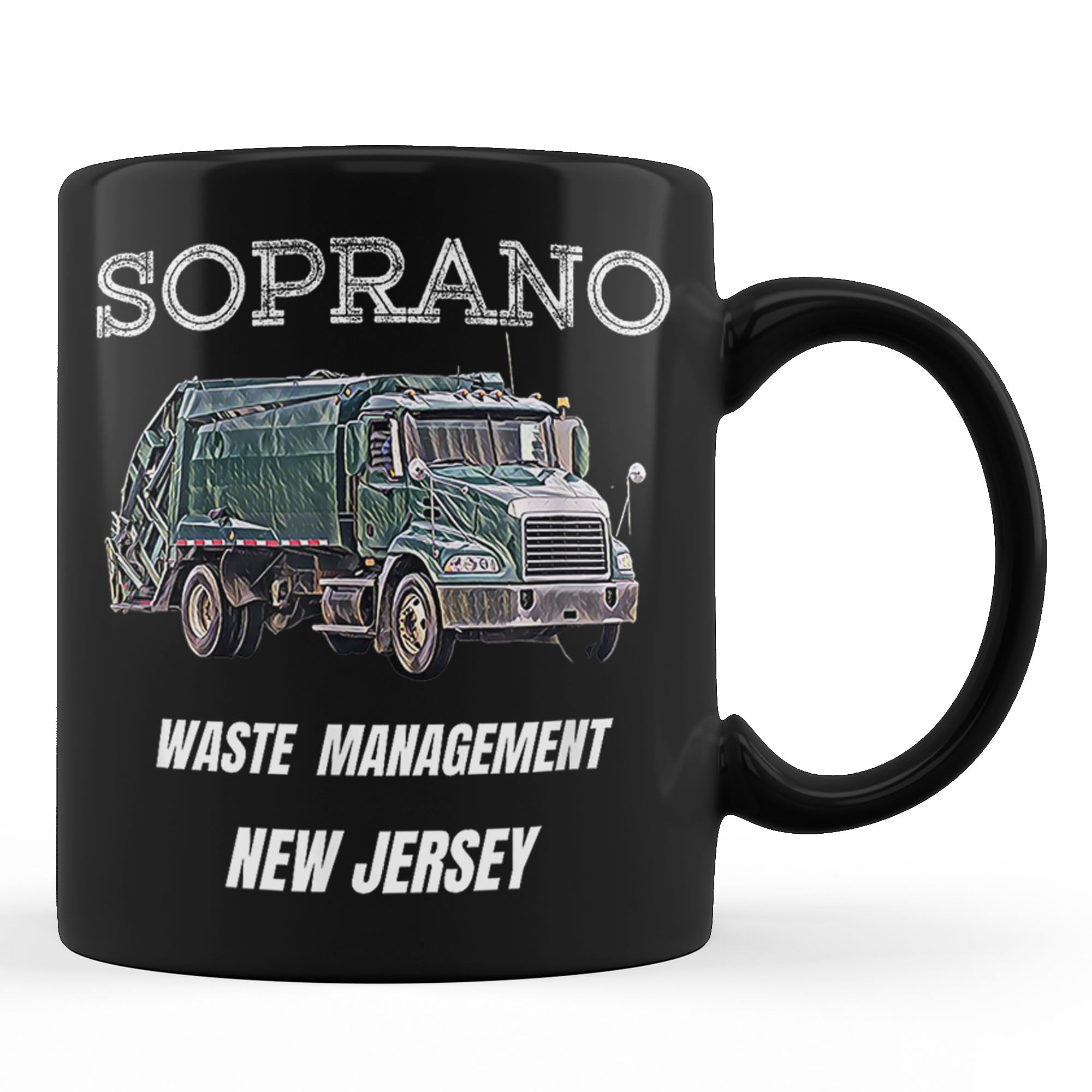 Tuantuyetvoi Soprano Garbage Truck Waste Management Black Coffee Mug 11oz…