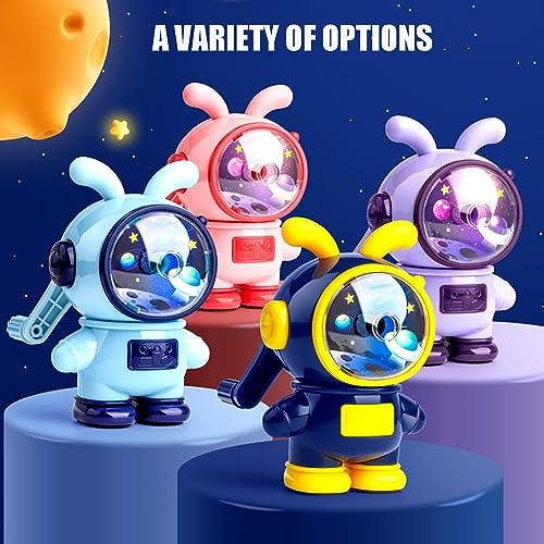 Pencil Sharpeners, 3 Gears Adjustable Colored Pencil Sharpener, Space Rabbit Shape High Capacity Shavings Tray, Manual Pencil Sharpener for Teachers, Artists, Engineers, Architects (Royal Blue)