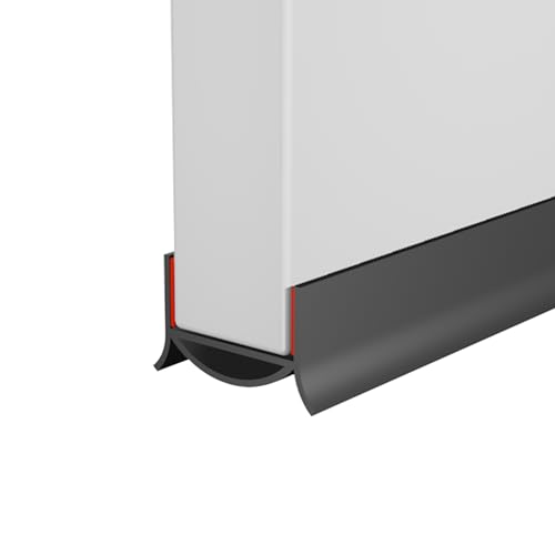 Door Draft Stopper, 36” Cuttable Weather Stripping Door Seal， Strong Adhesive Door Sweep for Exterior and Interior Doors. (1, Black)