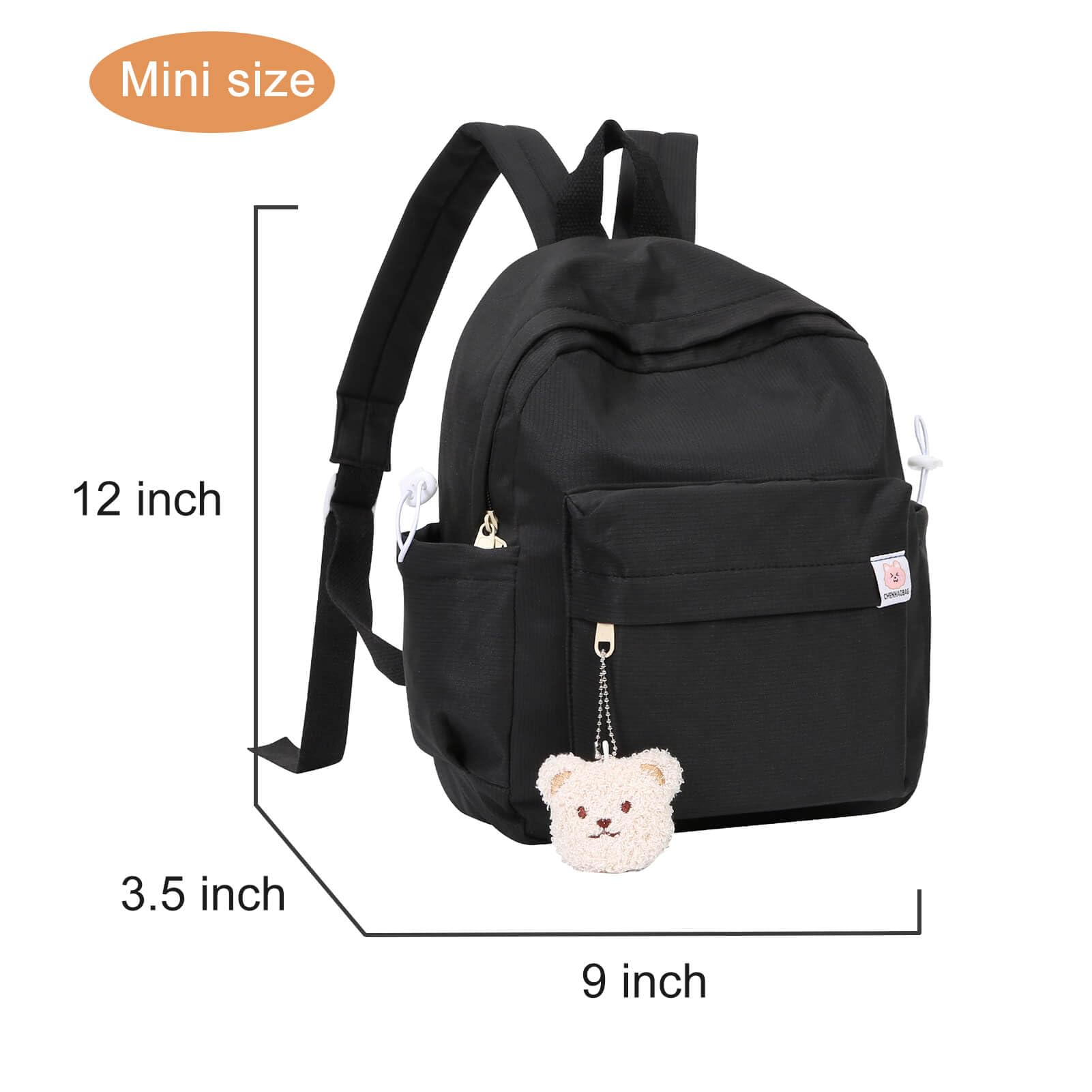 Phaoullzon Girls Mini Backpack Purse for Teens Small Aesthetic Backpacks with Bear Pendant