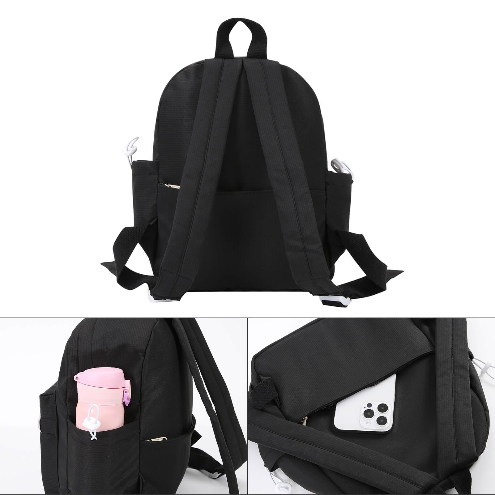 Phaoullzon Girls Mini Backpack Purse for Teens Small Aesthetic Backpacks with Bear Pendant