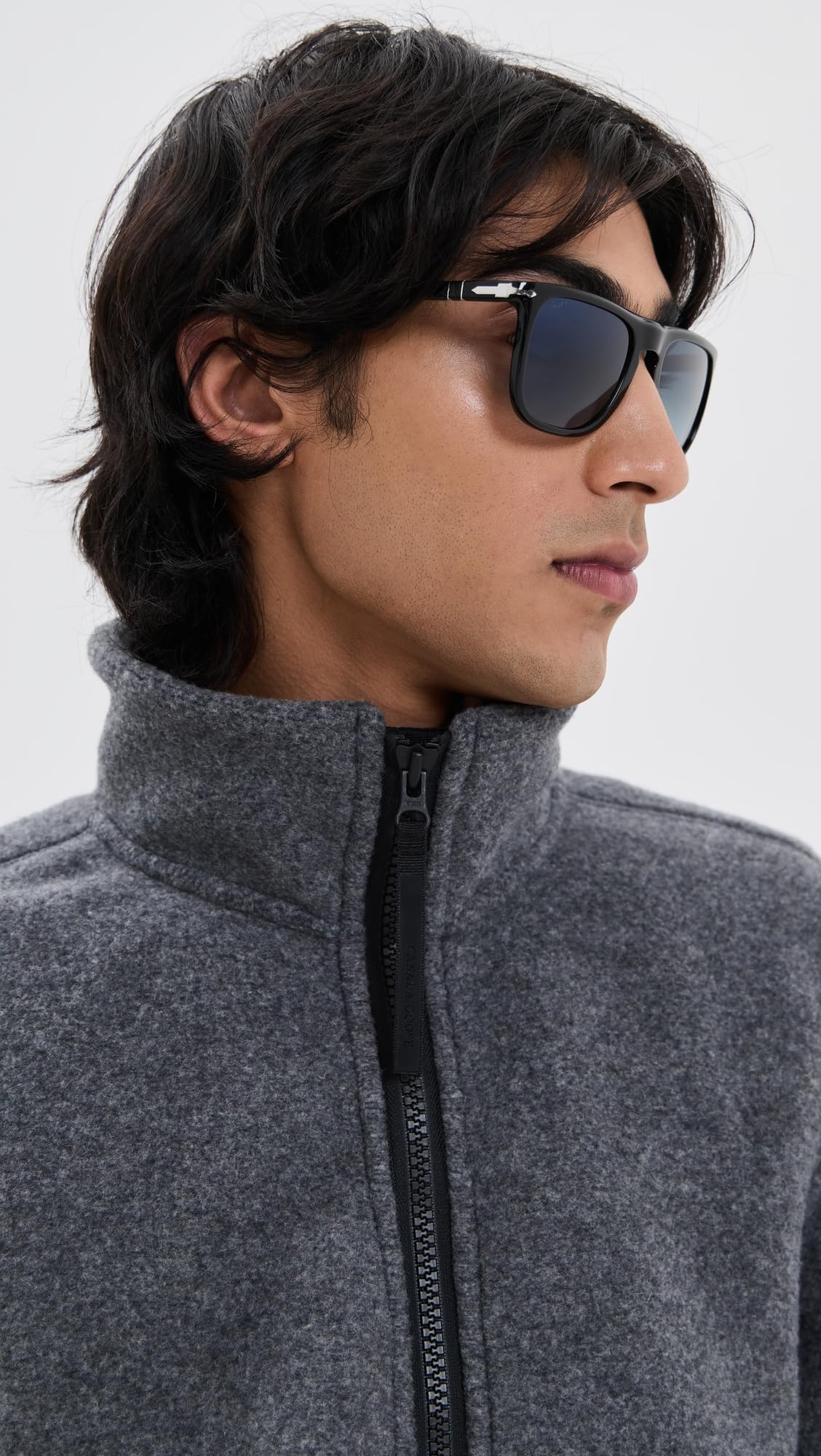 Persol Men's PO3336S Polarized Aviator Sunglasses, Black, 54 mm