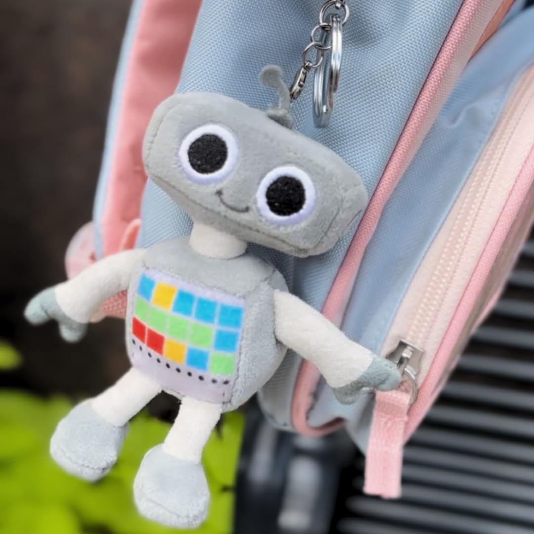Listener Kids Stuffe Baby Robot Plush Toy with Removable Bag Clip Jett The Robot