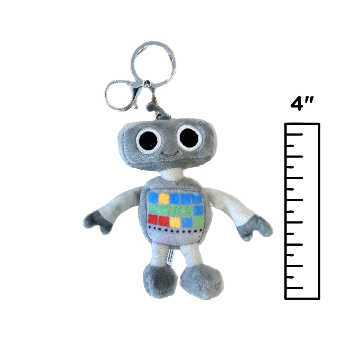 Listener Kids Stuffe Baby Robot Plush Toy with Removable Bag Clip Jett The Robot